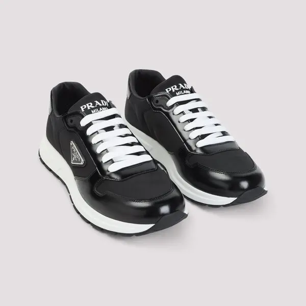 Prada Re-nylon And Brushed Leather Prax 01 Sneakers - Black
