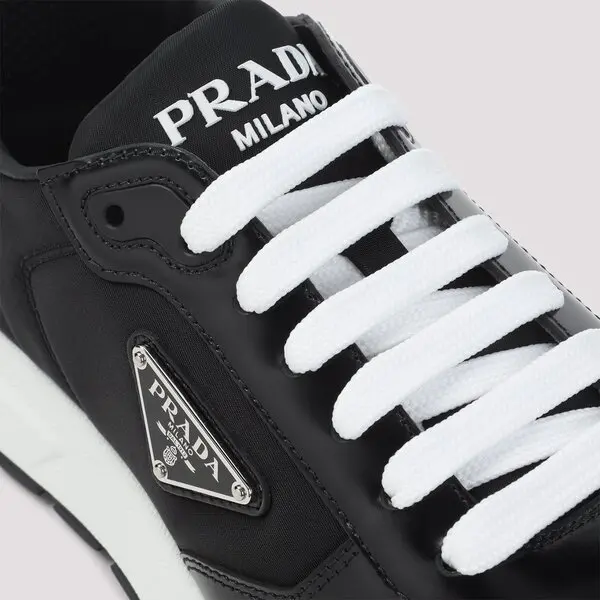 Prada Re-nylon And Brushed Leather Prax 01 Sneakers - Black