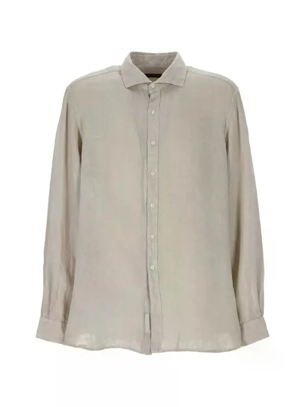 FAY Long-sleeve Spread-collar Shirt - Neutrals