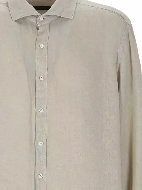 FAY Long-sleeve Spread-collar Shirt - Neutrals