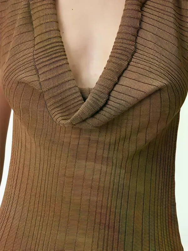 AYA MUSE Riven Ribbed-knit Mini Dress