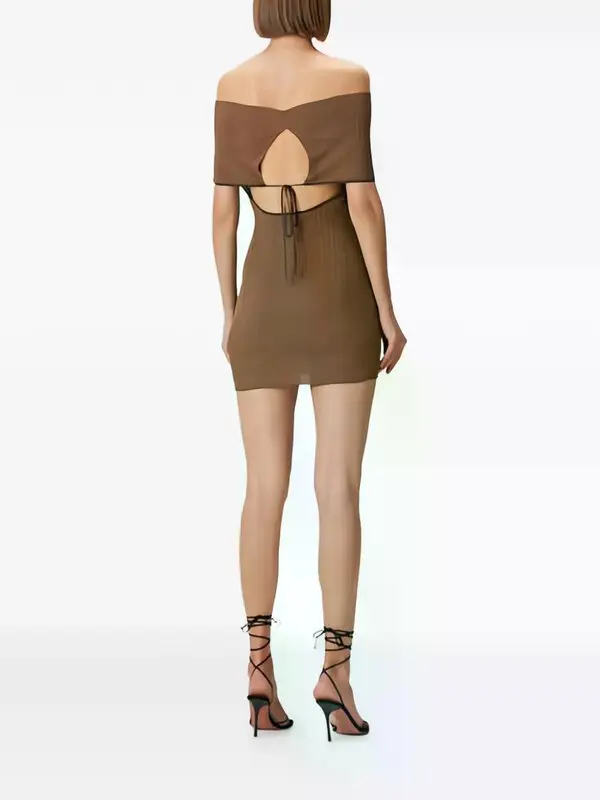 AYA MUSE Riven Ribbed-knit Mini Dress