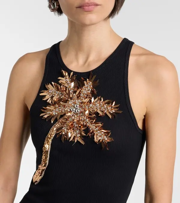 Rabanne Embellished Cotton-blend Maxi Dress