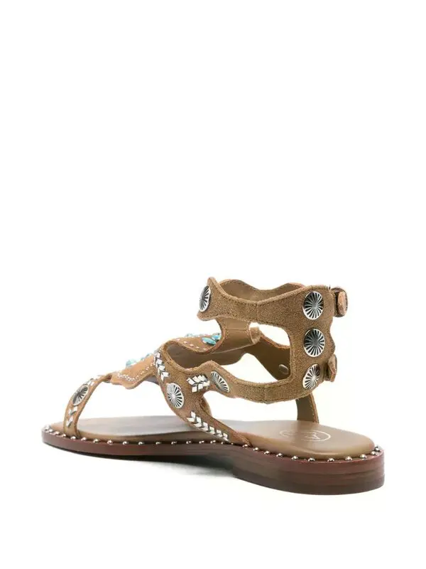 Ash Suede Embellished Buckle Sandals