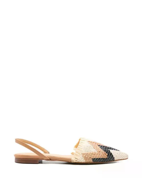 CastaÑer Woven Raffia Slingback Ballet Flats