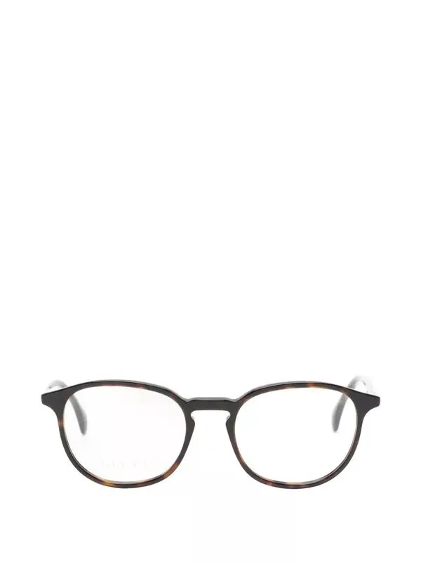 Gucci Tortoiseshell-effect Round-frame Glasses