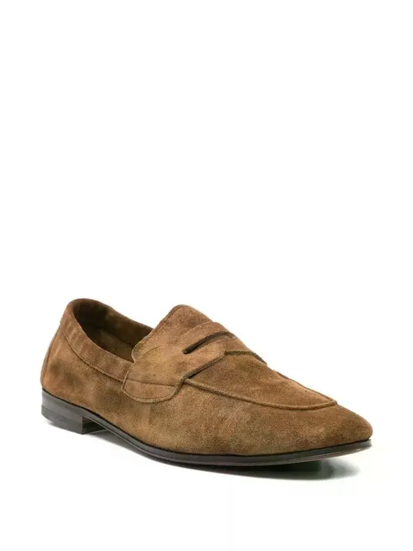 HENDERSON BARACCO Suede Penny Strap Loafers