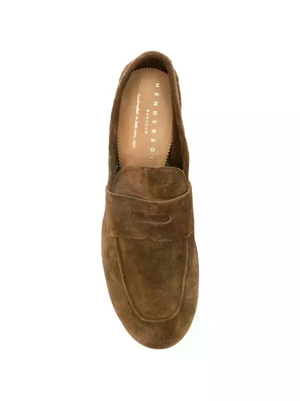 HENDERSON BARACCO Suede Penny Strap Loafers