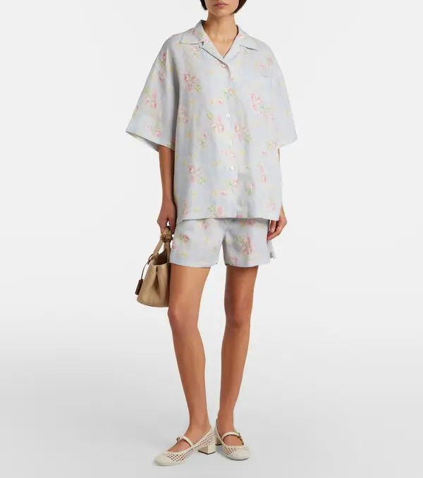 Prada Linen Floral Shirt