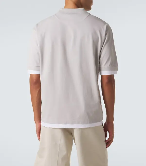 Prada Layered Cotton Piqué Polo Shirt