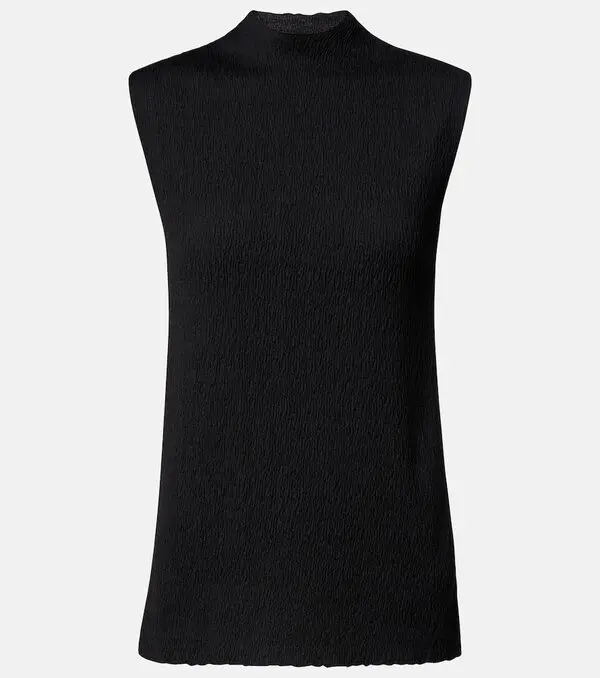 THE ROW Oakson Knitted Silk Top - Black