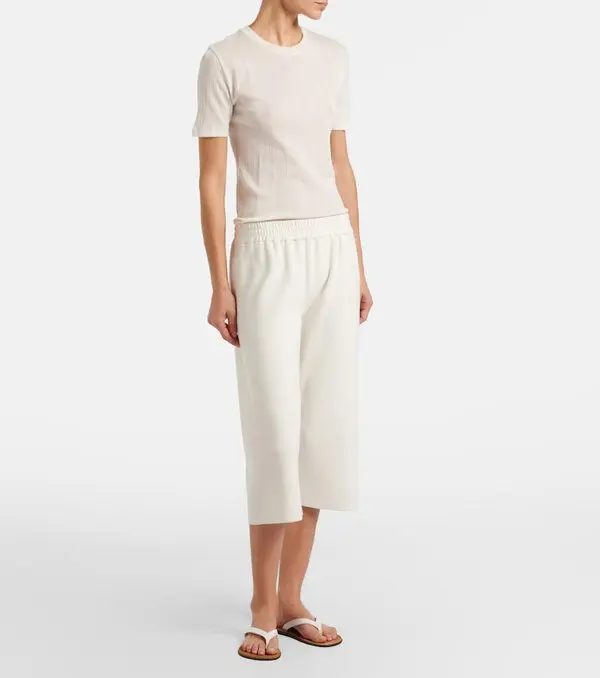THE ROW Ozias Cropped Sweatpants In Cotton And Silk