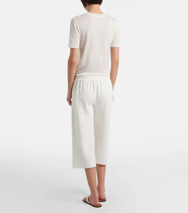 THE ROW Ozias Cropped Sweatpants In Cotton And Silk
