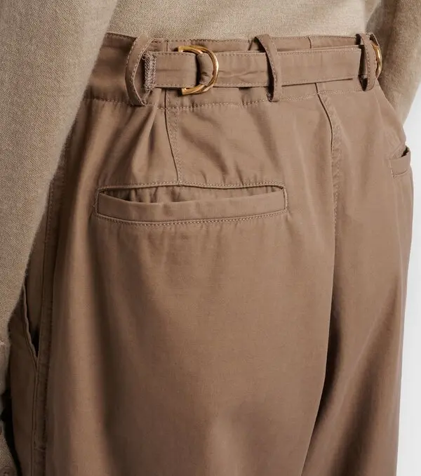 THE ROW Fadry Cotton-blend Gabardine Wide-leg Pants - Brown