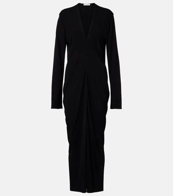 THE ROW Cassin Draped Maxi Dress - Black