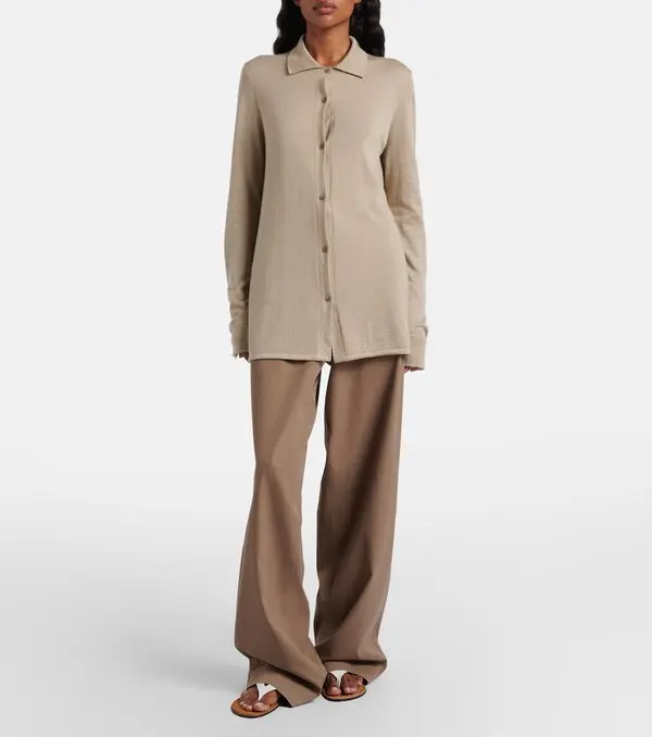 THE ROW Ocari Knitted Cashmere And Silk Shirt