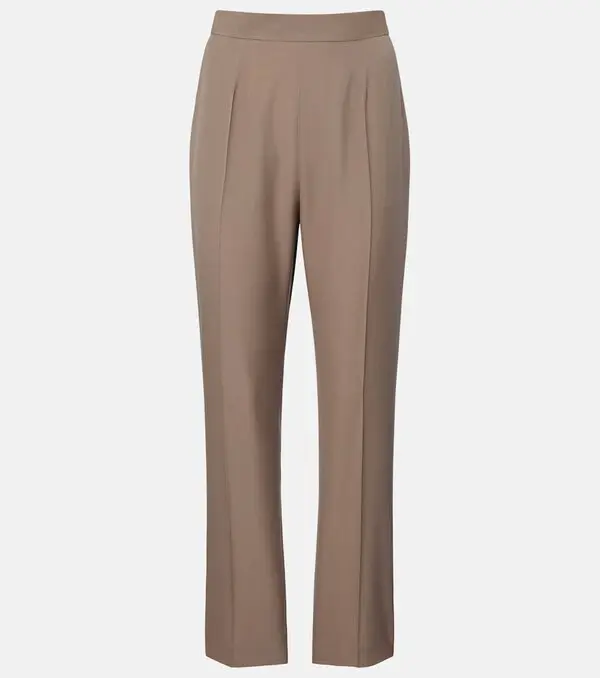 THE ROW Eanza Wool Straight Pants - Grey