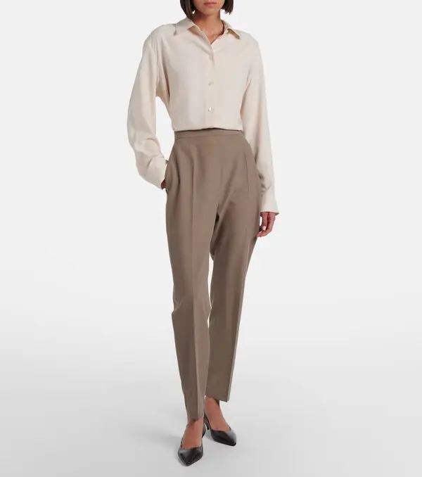 THE ROW Eanza Wool Straight Pants