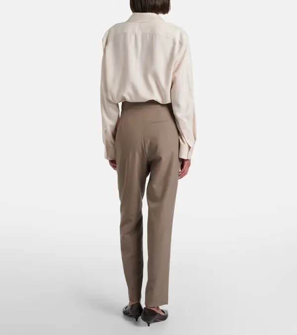 THE ROW Eanza Wool Straight Pants
