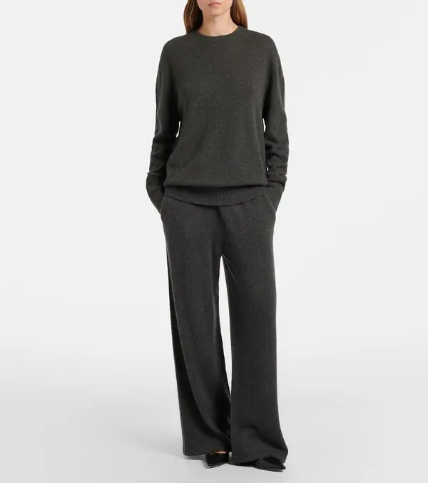 THE ROW Orpin Cashmere Wide-leg Pants - Grey