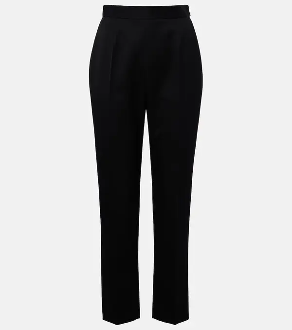THE ROW Erazna Wool Straight Leg Trousers - Black
