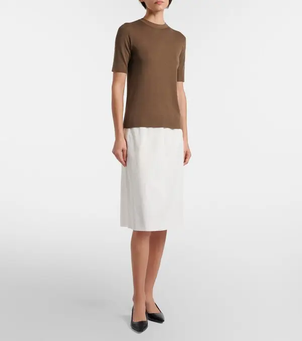 THE ROW Silk-blend Chiffon Midi Skirt - White