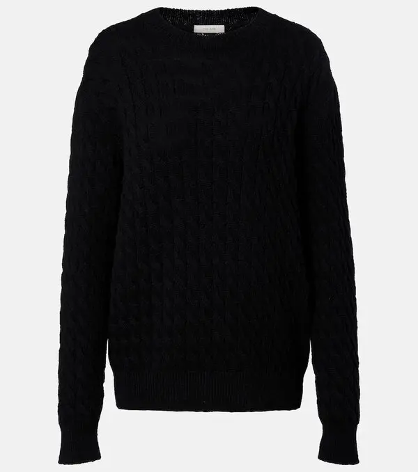 THE ROW Orus Cable-knit Sweater - Black