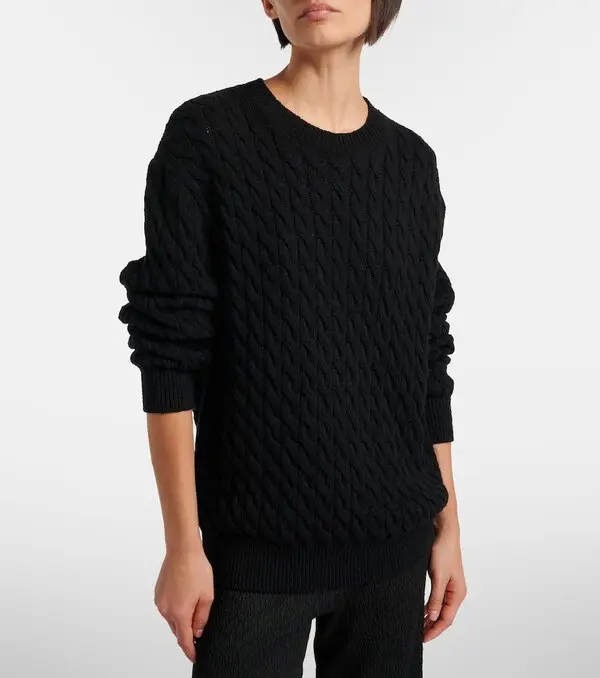 THE ROW Cable-knit Cotton And Linen Sweater