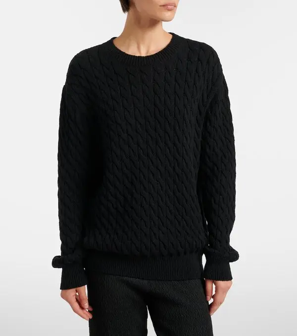 THE ROW Cable-knit Cotton And Linen Sweater