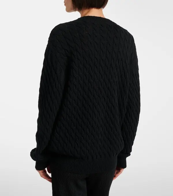 THE ROW Cable-knit Cotton And Linen Sweater
