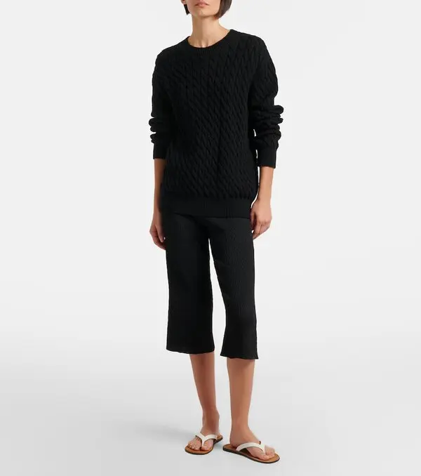 THE ROW Cable-knit Cotton And Linen Sweater