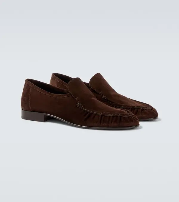 THE ROW Soft Two Suede Loafers - Brown