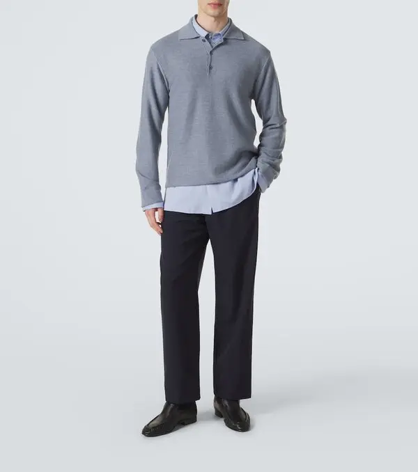 THE ROW Paxon Silk Poplin Jacquard Shirt - Blue