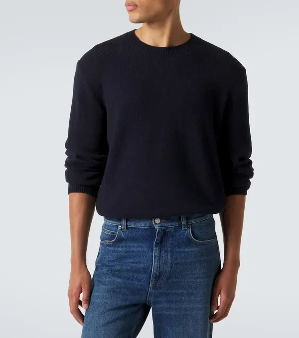 THE ROW Cyrus Cashmere And Alpaca Crewneck Sweater - Blue