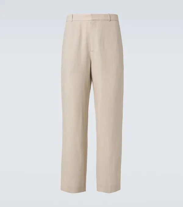 THE ROW Toril Linen-blend Wide-leg Pants - Beige