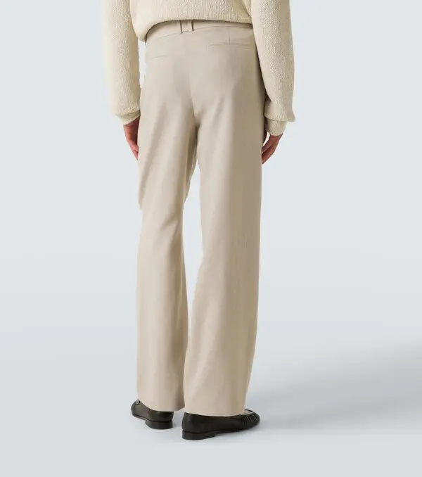 THE ROW Toril Linen-blend Wide-leg Pants