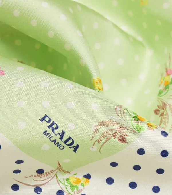 Prada Printed Silk Twill Scarf