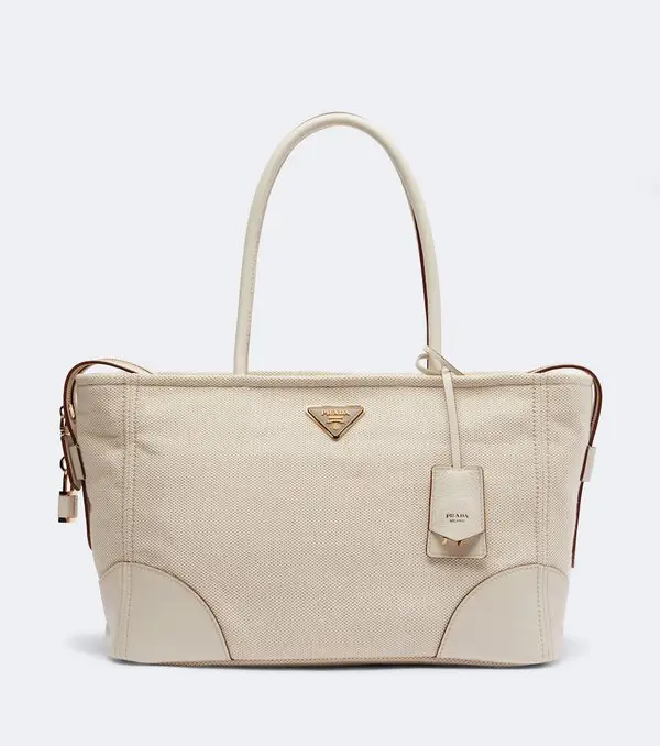 Prada Canvas Tote Bag - Ivory