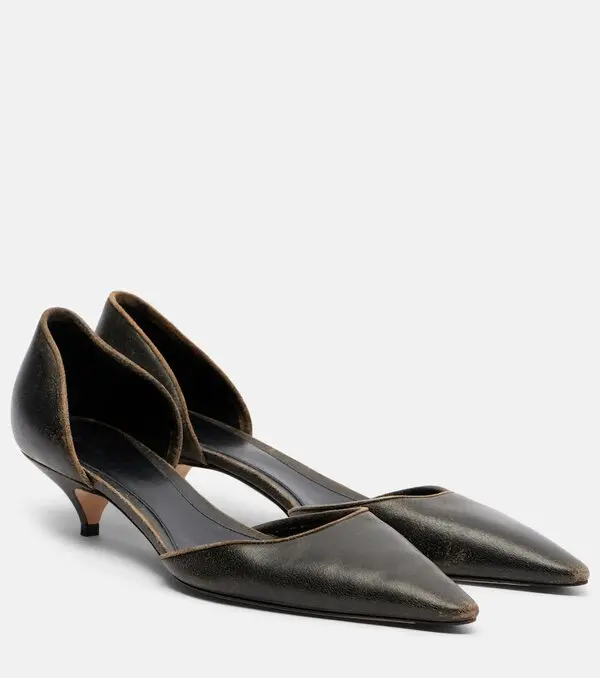 THE ROW Liisa D'orsay Leather Pumps - Brown