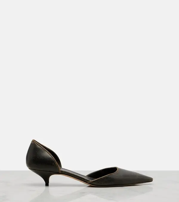 THE ROW Liisa D'orsay Leather Pumps - Brown