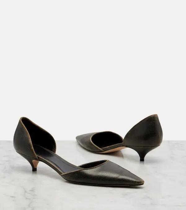 THE ROW Liisa D'orsay Leather Pumps - Brown