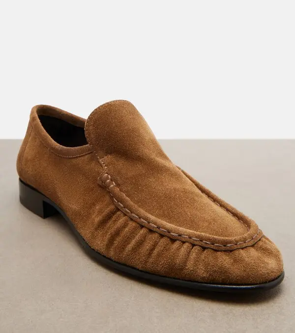 THE ROW Soft Moccasin Two Suede Loafers