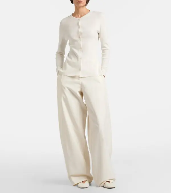 THE ROW Fay Leather Ballet Flats - White