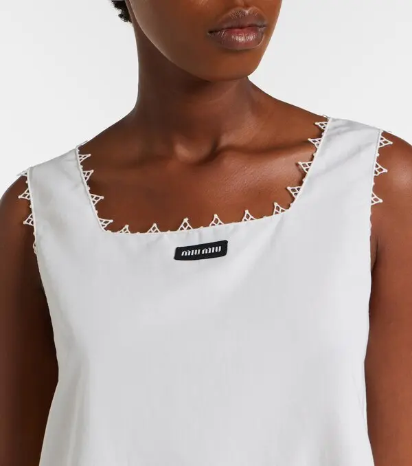 Miu Miu Embroidered Cotton And Linen Minidress
