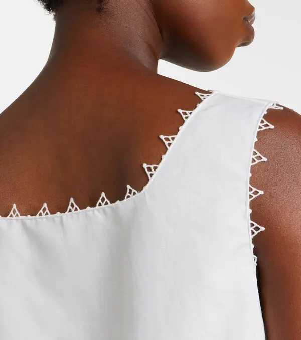 Miu Miu Embroidered Cotton And Linen Minidress