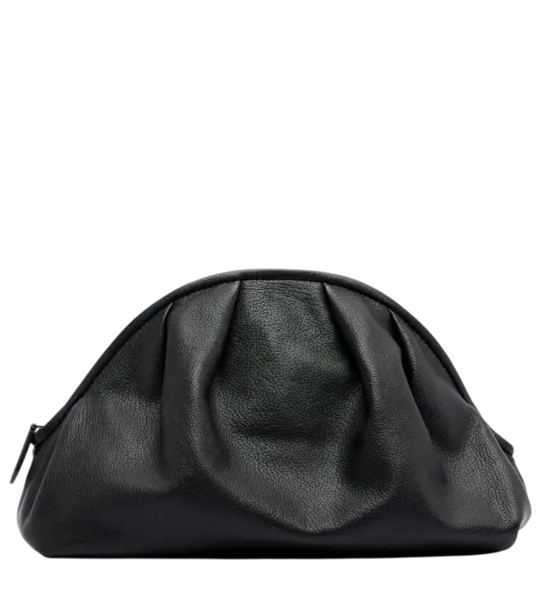 THE ROW Charlotte Small Leather Clutch - Black
