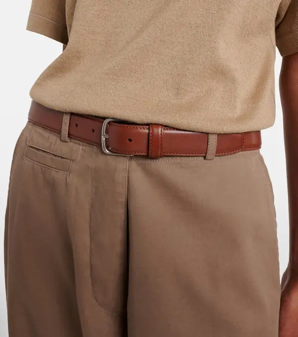 THE ROW Classic Leather Belt - Brown