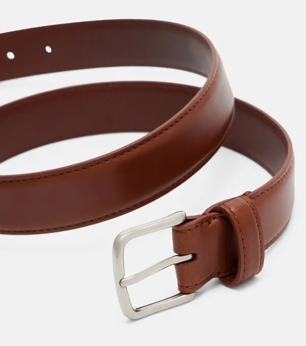 THE ROW Classic Leather Belt - Brown