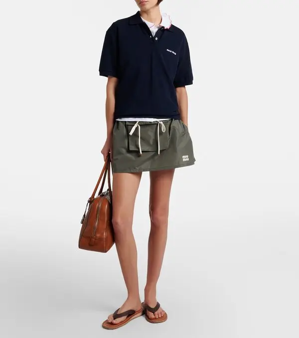 Miu Miu Technical Miniskirt - Green