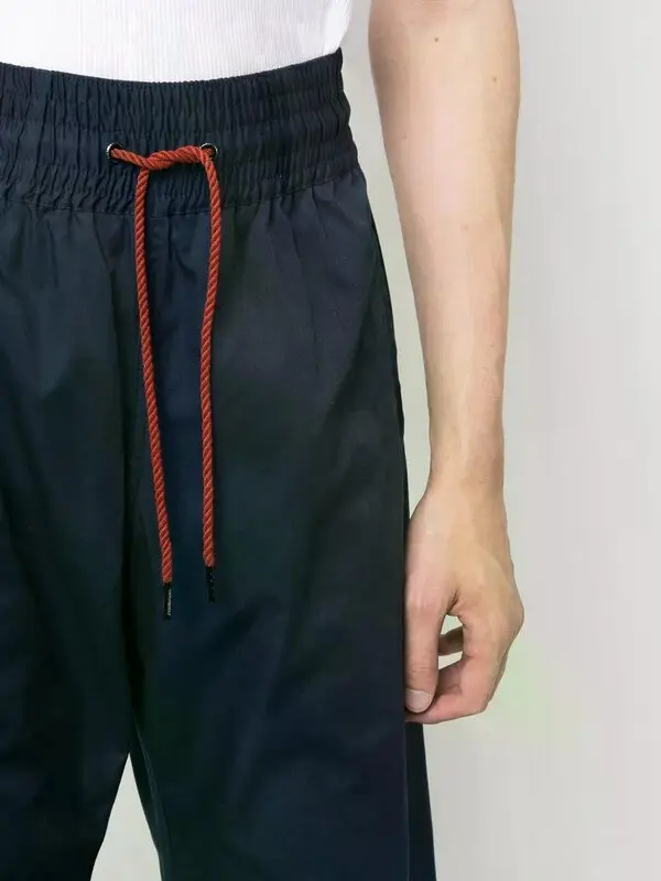 Viktor & Rolf Wide Leg Cotton-blend Trousers With Drawstring